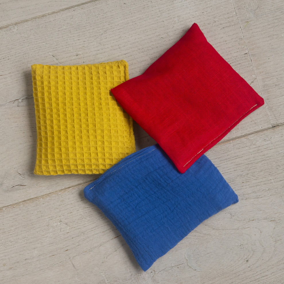 Sensorische pittenzakjes 3 stuks - regenboog - handgemaakt & duurzaam ...