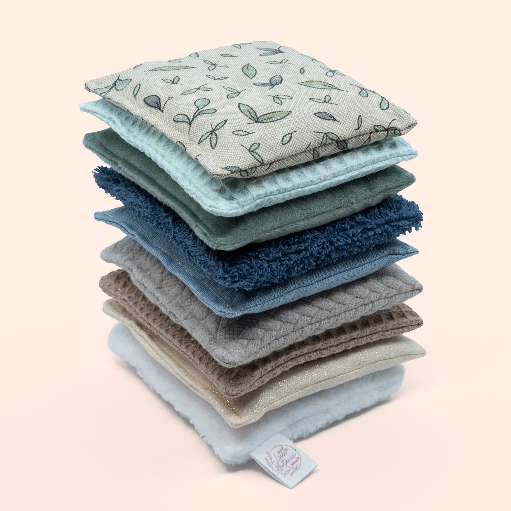 Sensorische pittenzakjes 9 stuks - blauw/groen – Little Botanic label